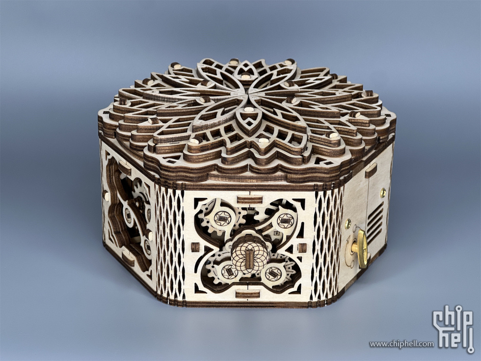 自己cad画图切割做的3D木头拼装机关八音机关盒,榫卯结构,无需胶水,开盖子自动播放音乐 - 原创分享(新) - Chiphell - 分享与交流用户体验